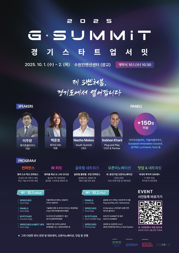 경기도, 'G-SUMMIT 2025'로 제3벤처붐 신호탄 발사
